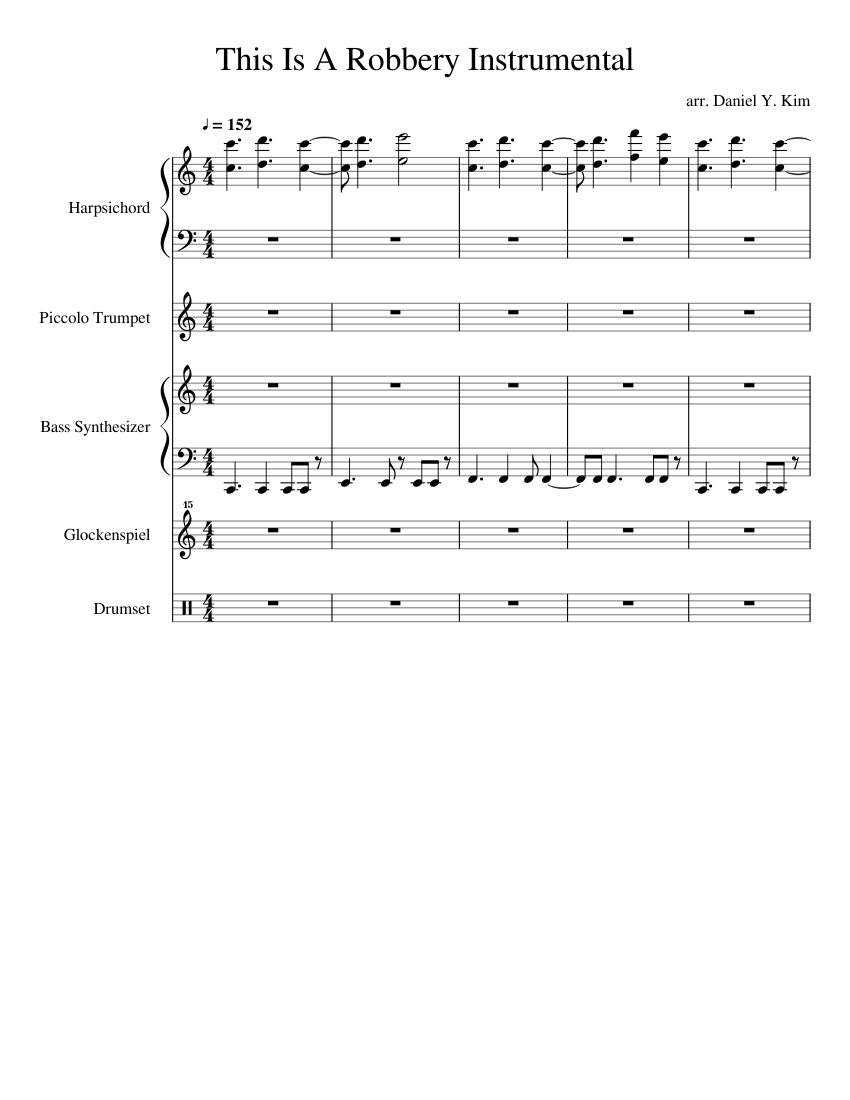 This Is A Robbery Instrumental Sheet music for Harpsichord, Trumpet ...