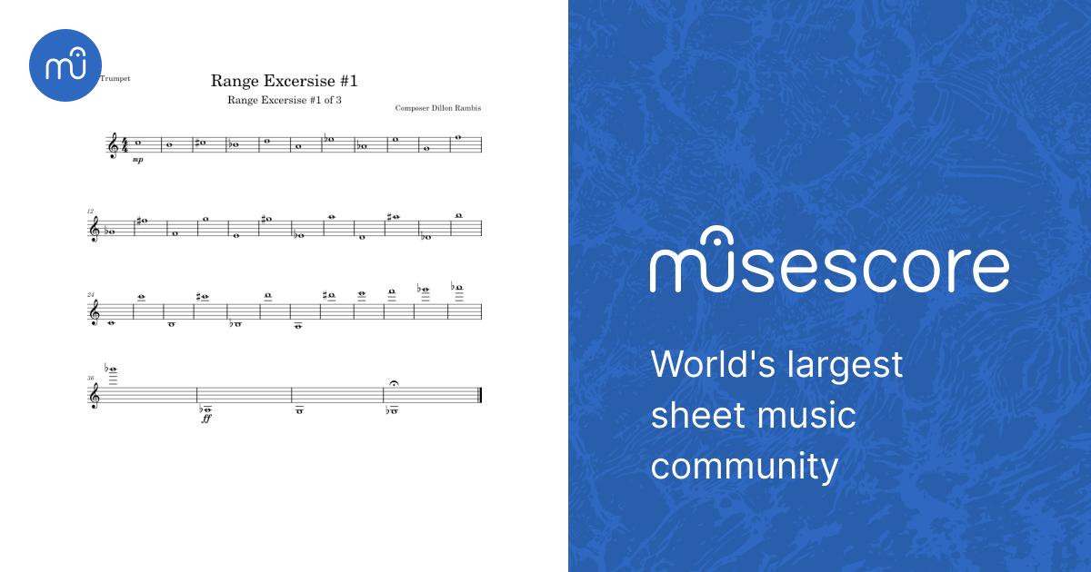 Range Excersise #1 of 3 Sheet Music for Trumpet other (Solo ...