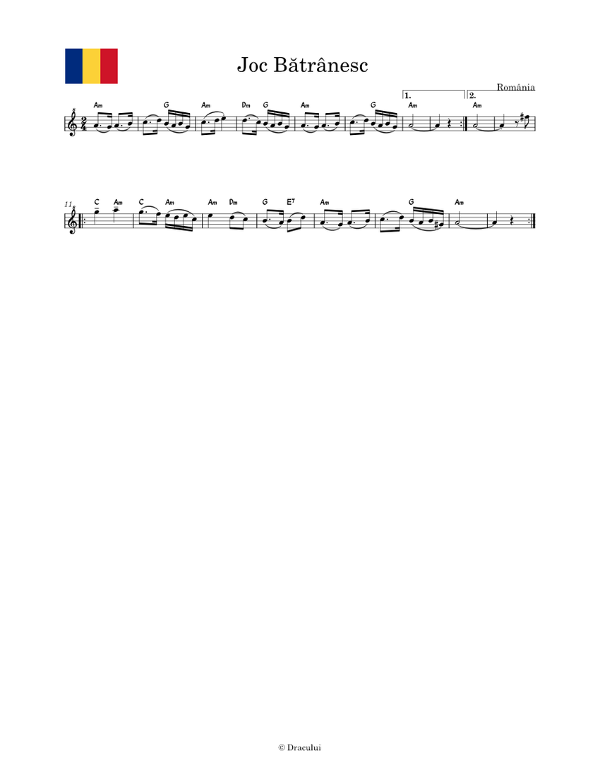 Joc batranesc Sheet music for Recorder (Concert Band) | Musescore.com