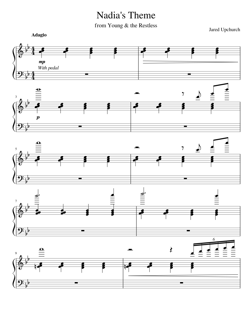 Nadia's Theme Sheet Music for Piano (Solo) | MuseScore.com
