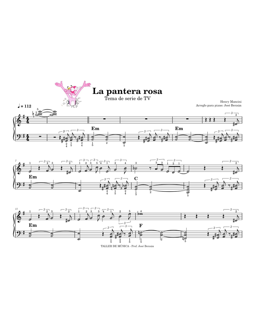 La_pantera_rosa_en_Mim_PIANO arreglo solista Sheet music for Piano ...