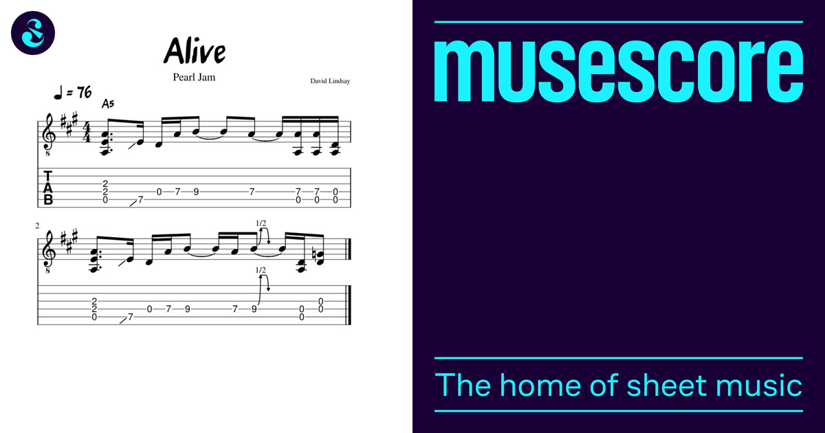 Alive - Pearl Jam Sheet Music and Tab with Chords for Guitar (Solo ...