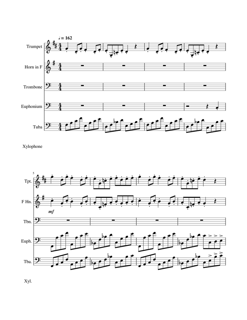 Brazilian Flower brass quintet - piano tutorial