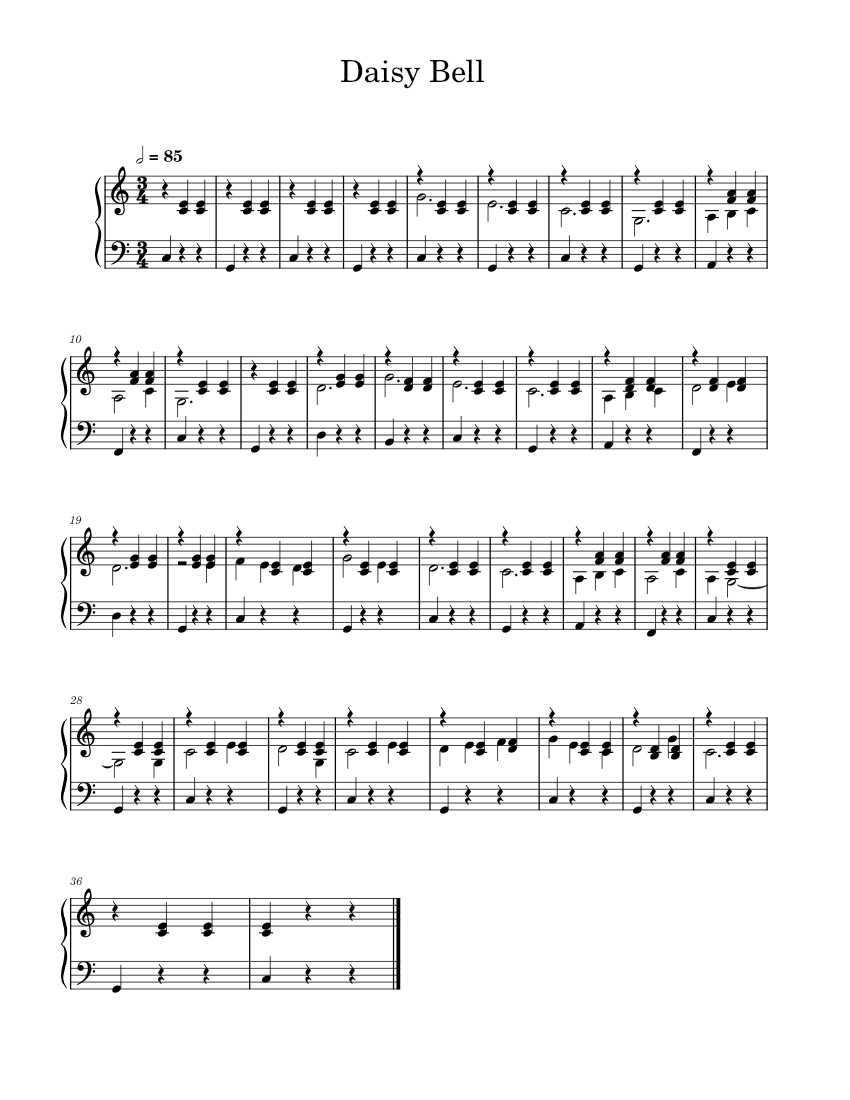 Daisy Bell – Misc tunes Sheet music for Harpsichord (Solo) | Musescore.com