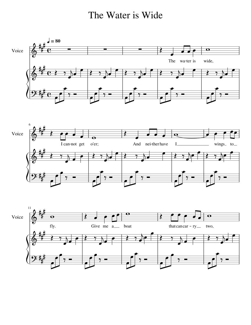 The Water is Wide- 5 Folk songs Sheet music for Piano (Piano Duo ...