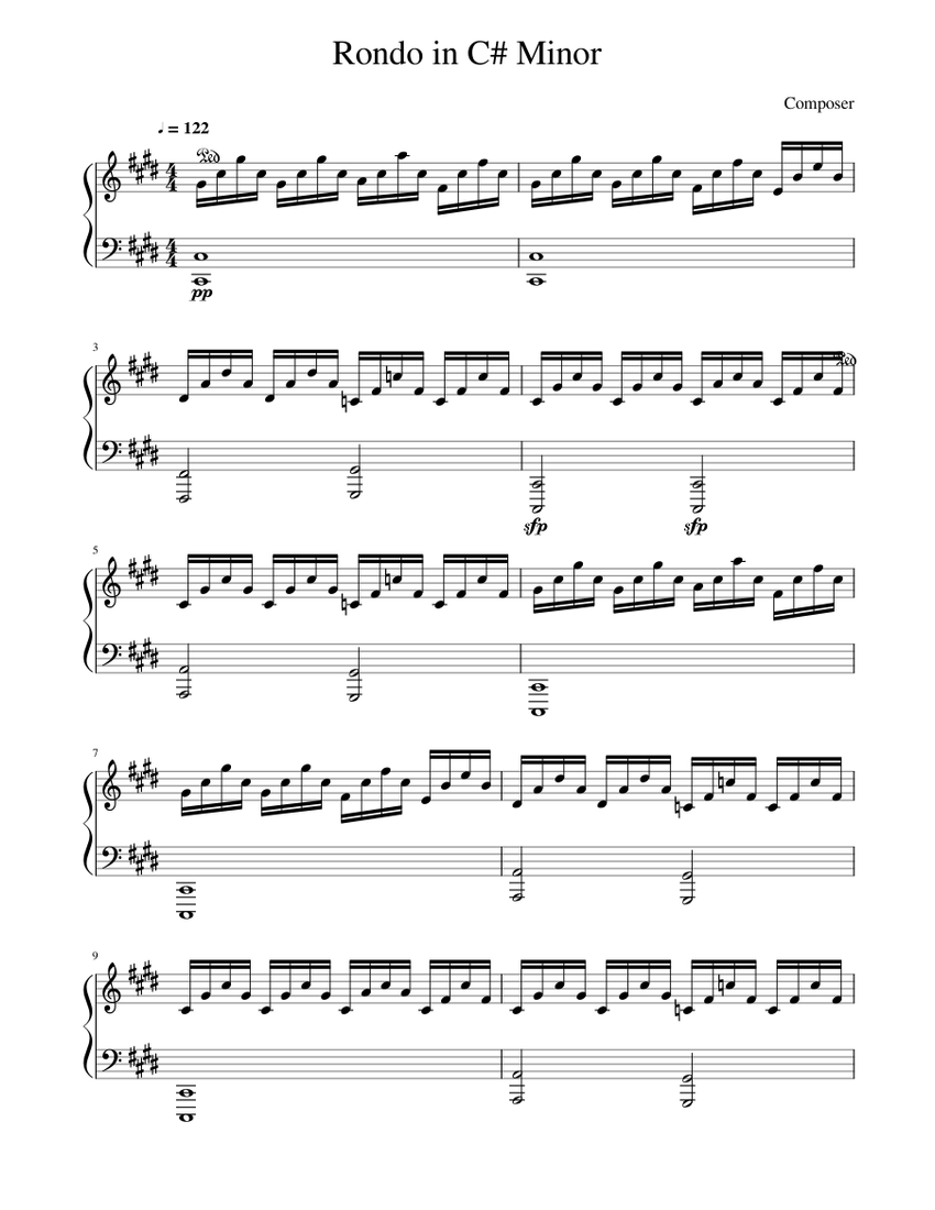 Rondo in C# Minor 3 Sheet music for Piano (Solo) | Musescore.com