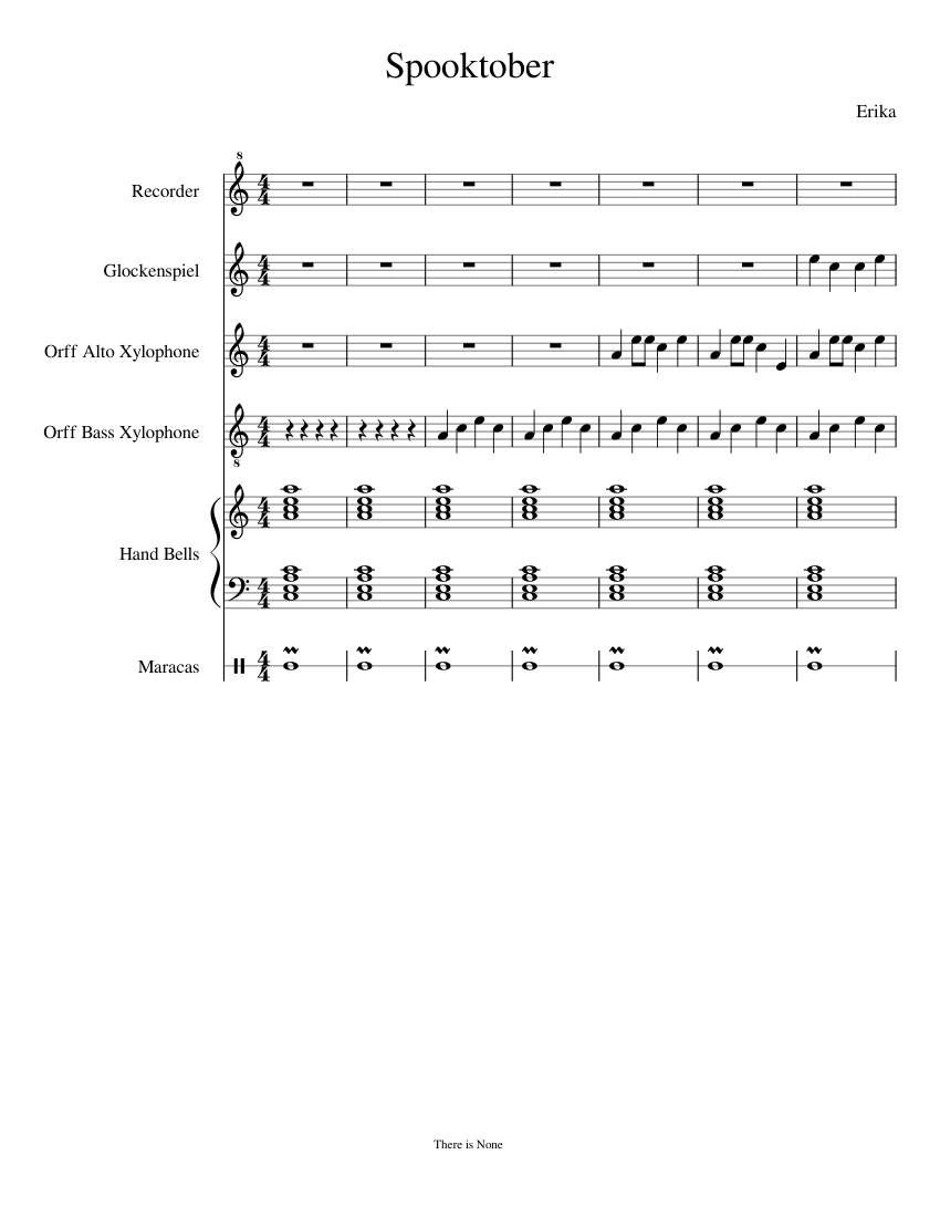 Spooky Forest Thing Sheet music for Glockenspiel, Xylophone, Recorder ...