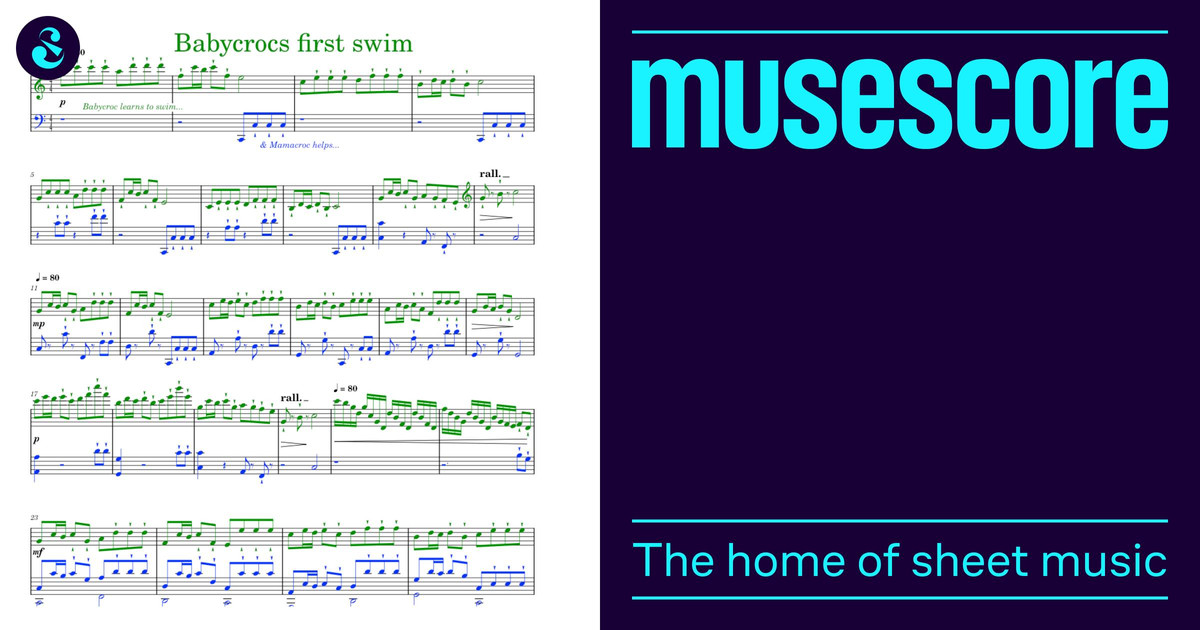 Babycrocs first swim Sheet music for Piano (Solo) Easy | Musescore.com