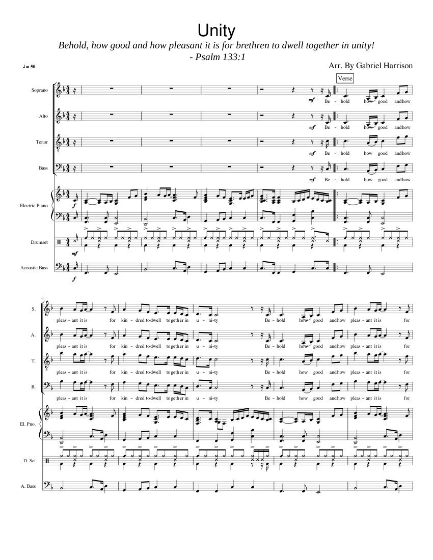 Unity Sheet music for Piano, Soprano, Alto, Tenor & more instruments ...