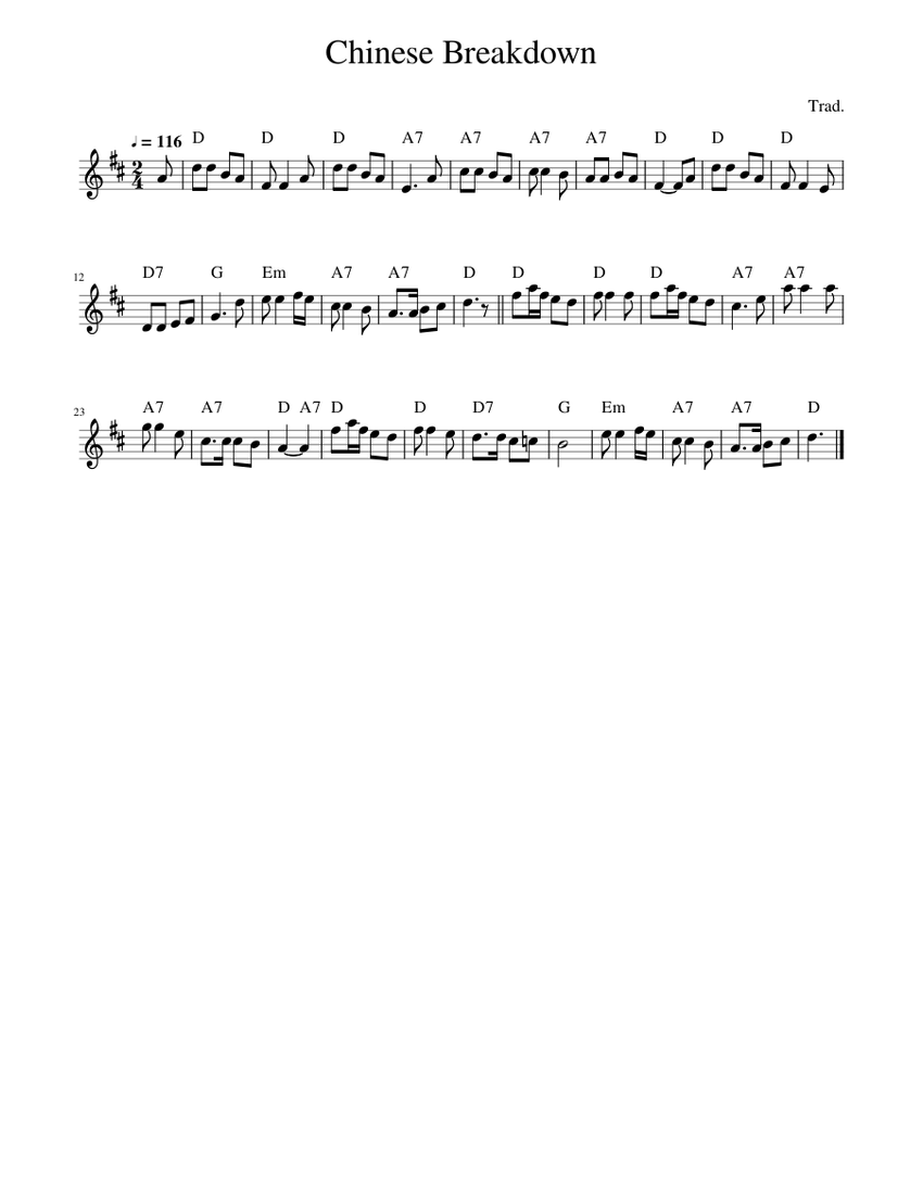 Traditional music - Chinese Breakdown Sheet music for Piano (Solo ...