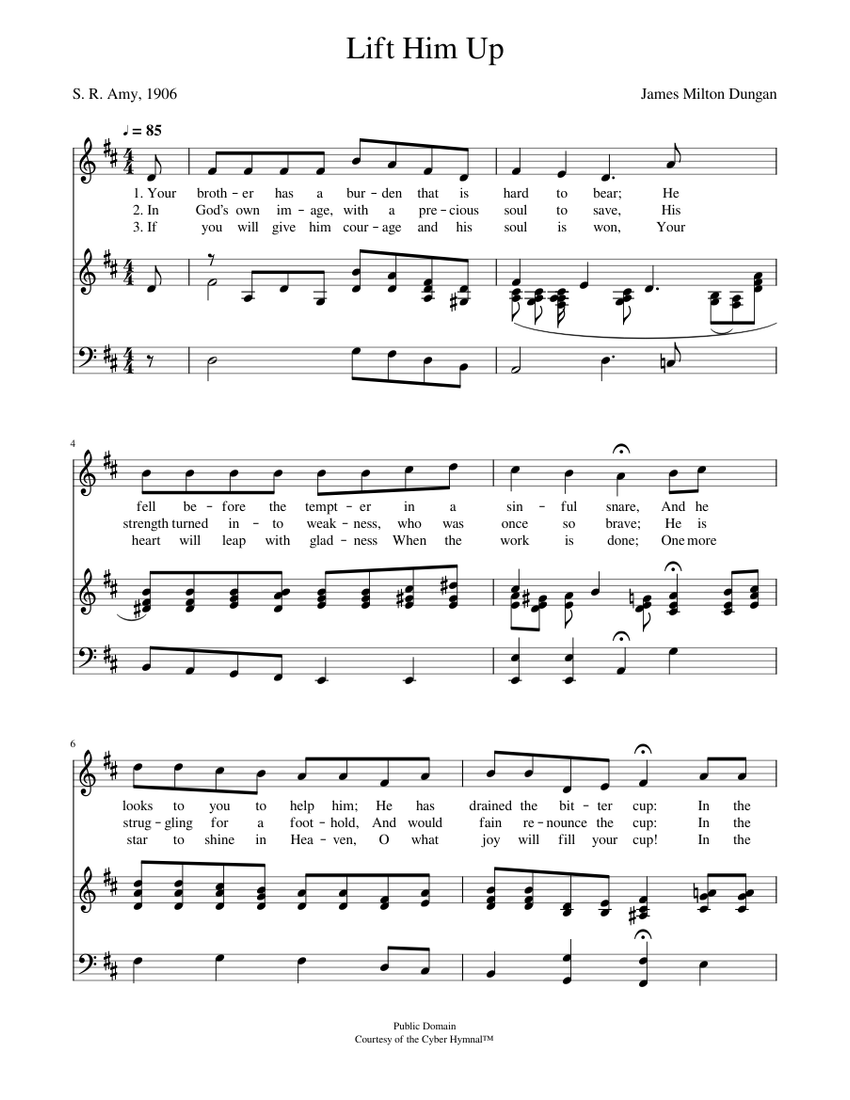 Lift him up (amy) - James M. Dungan Sheet music for Piano (Mixed Trio ...