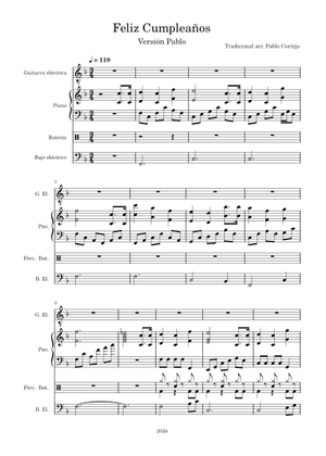 Feliz Cumpleaños Partitura Para Piano Nivel Intermedio