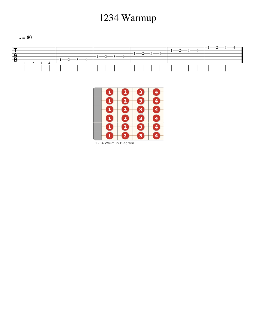 1234 Warmup Sheet Music and Tab for Guitar (Solo) | MuseScore.com