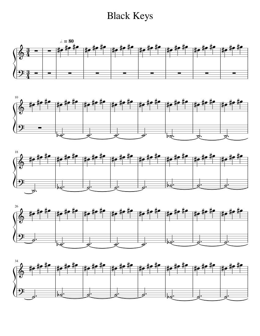 Black Keys Sheet music for Piano (Solo) Easy | Musescore.com