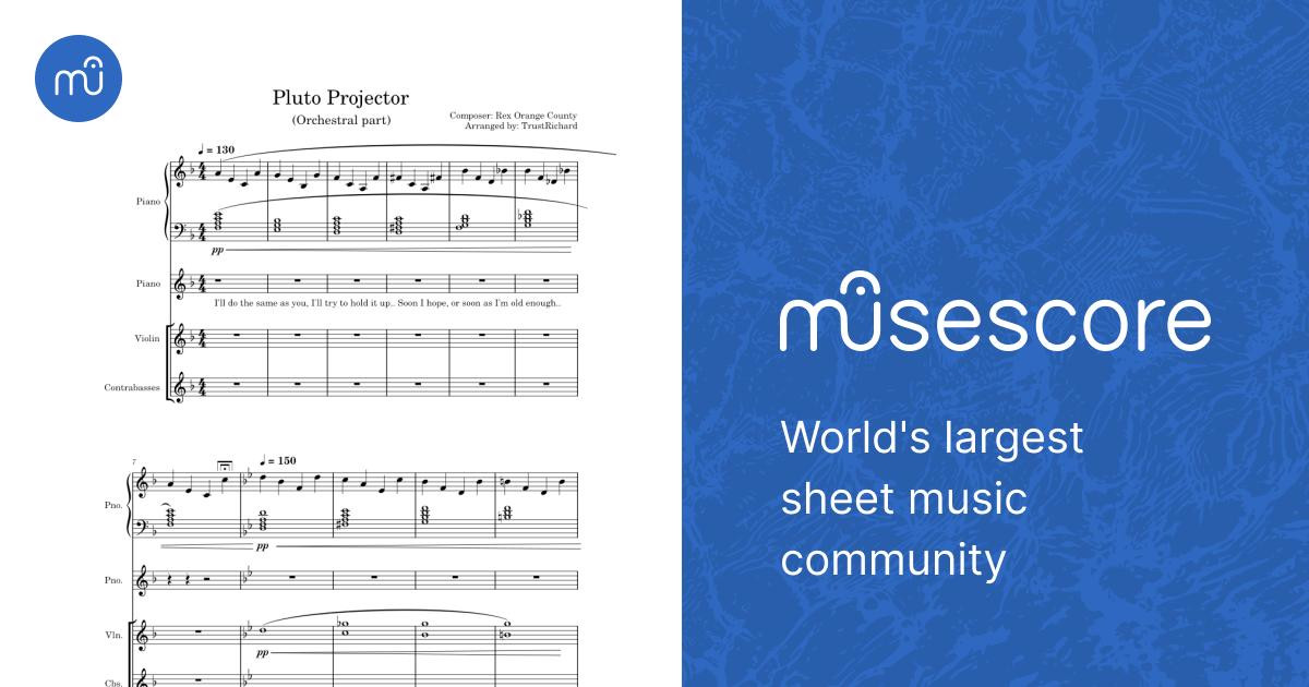 Pluto Projector - Rex Orange County Sheet Music for Piano, Violin ...