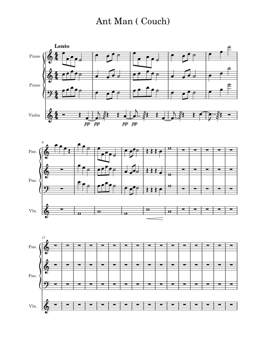 Theme from ant-man – Christophe Beck Ant Man Couch 1 Sheet music for ...