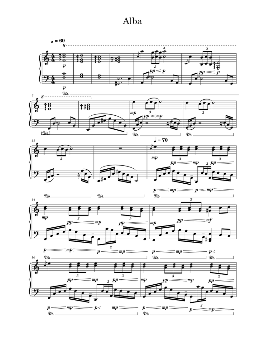 Alba Sheet Music for Piano (Solo) | MuseScore.com