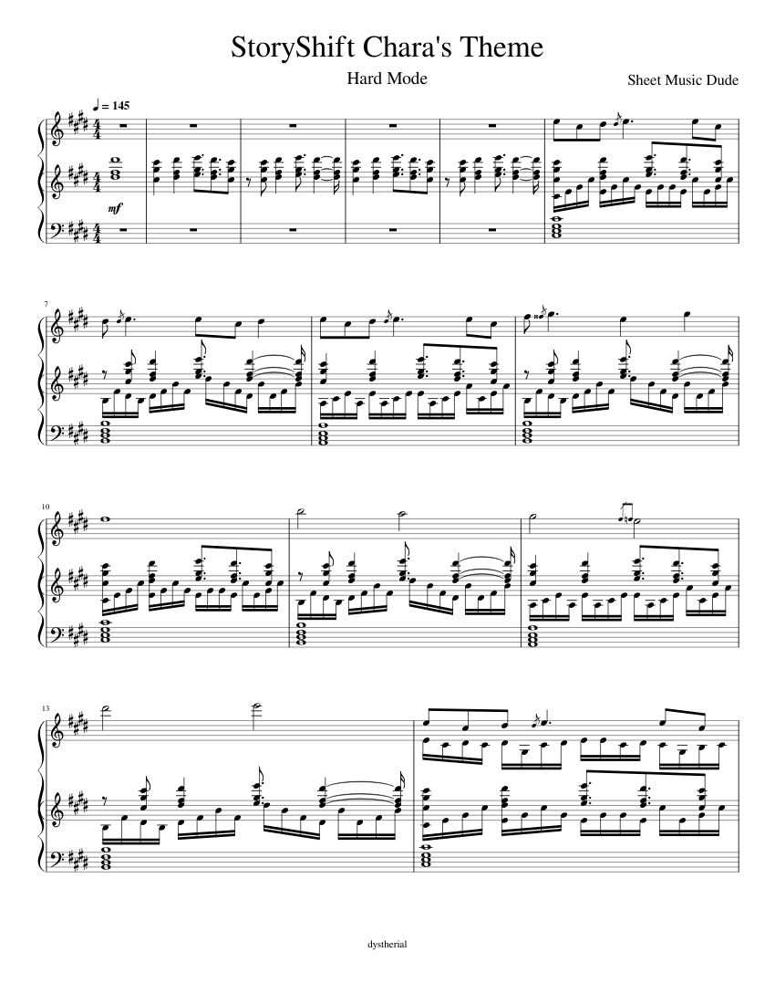 Storyshift Chara's Theme Sheet Music for Piano (Solo) | MuseScore.com