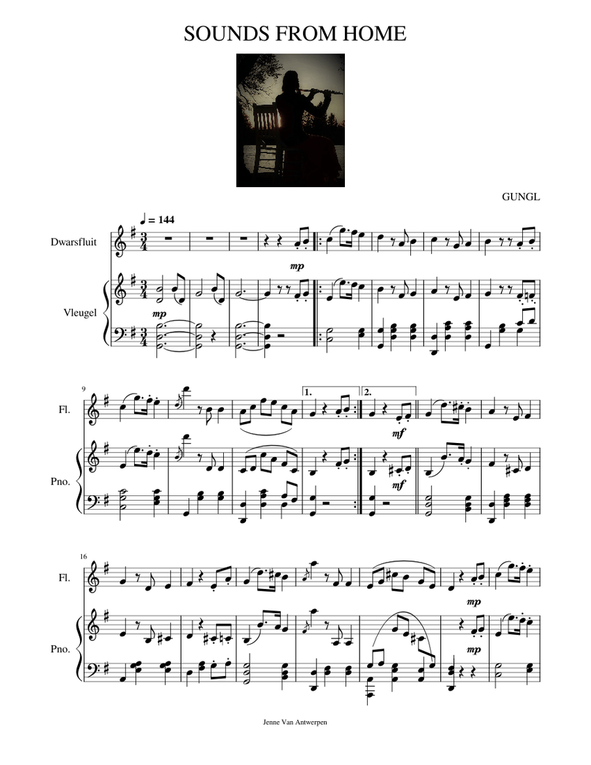 SOUNDS FROM HOME Sheet music for Piano, Flute (Solo) | Musescore.com