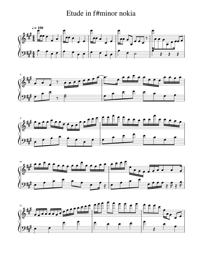 Nokia etude Sheet music for Piano (Solo) | Musescore.com