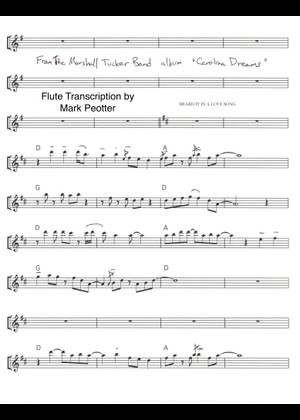 Heard It in a Love Song Flute Part Sheet Music for Flute (Solo ...
