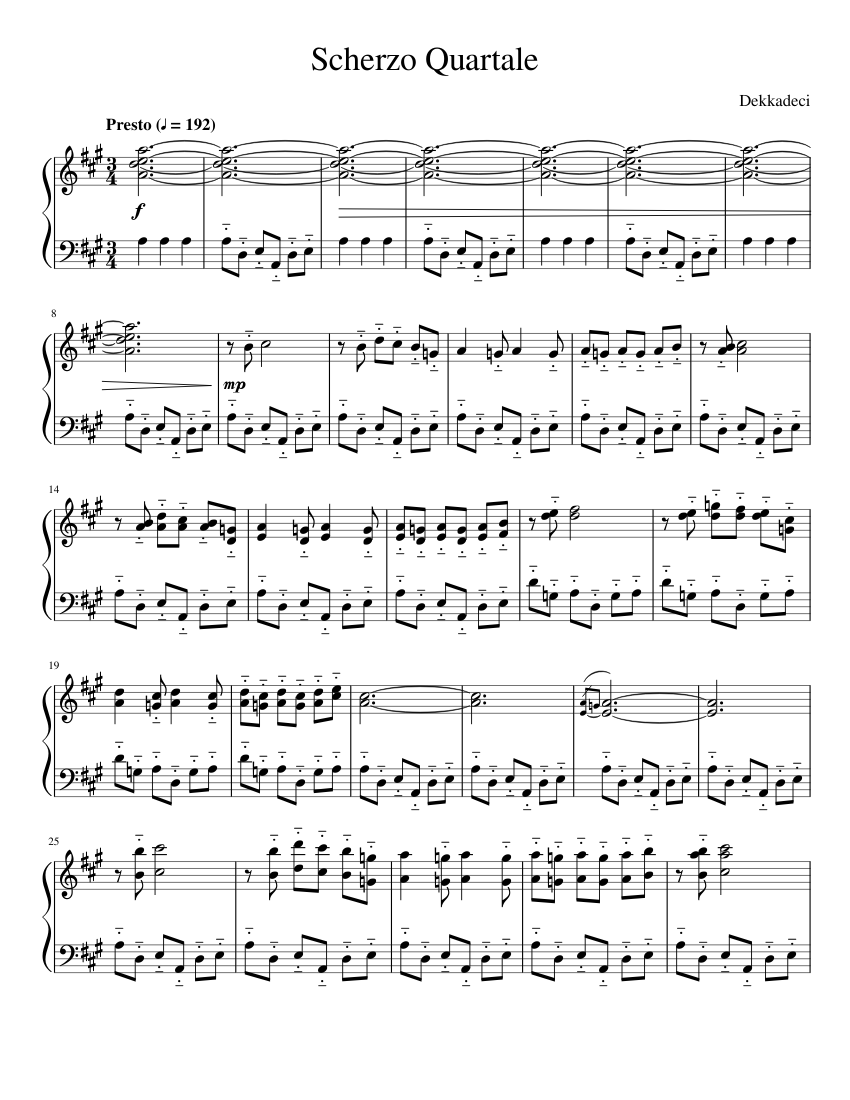Scherzo Quartale Sheet Music for Piano (Solo) | MuseScore.com