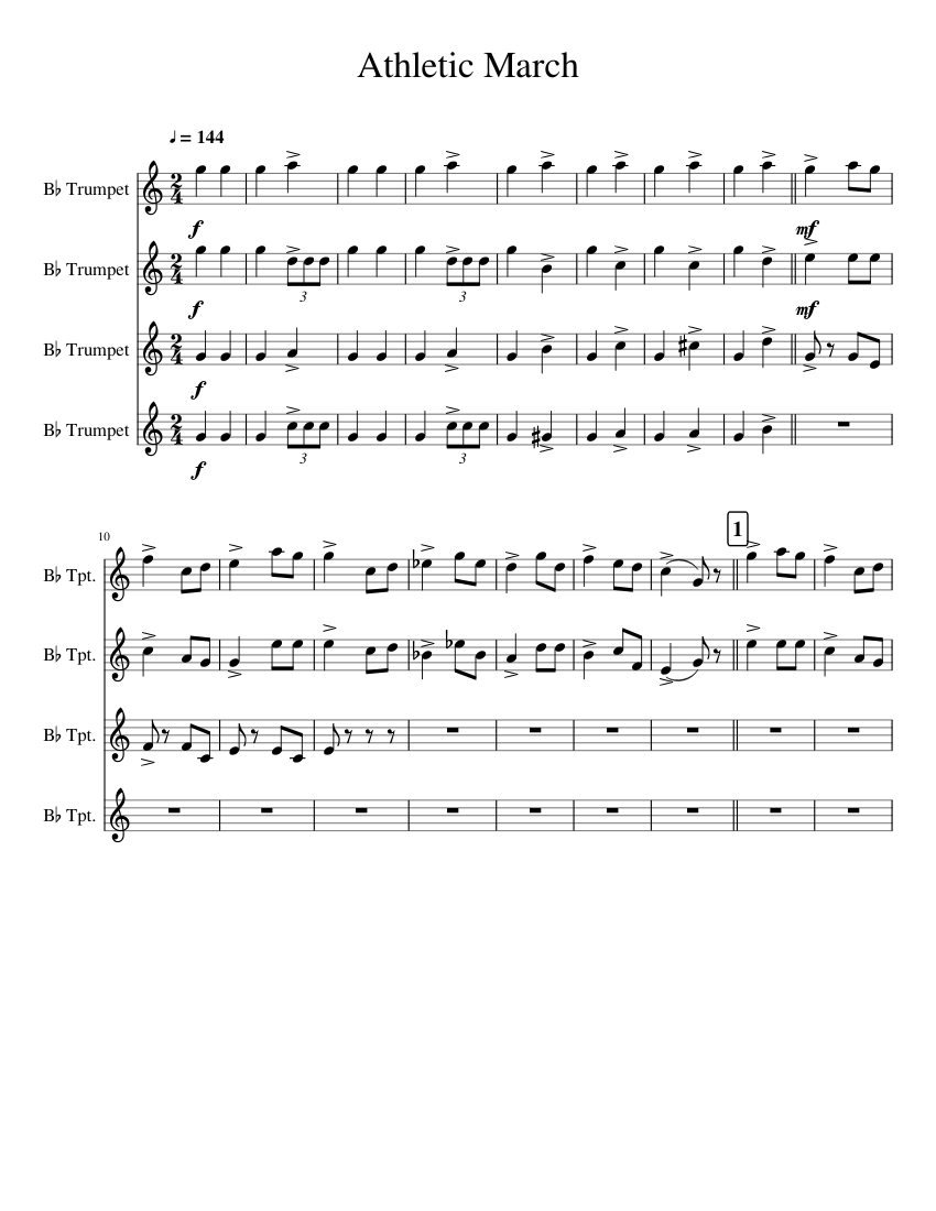 Athletic Festival March Sheet music for Trumpet in b-flat (Mixed ...