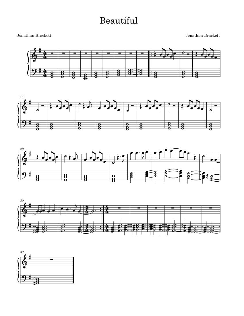 Beautiful Sheet music for Piano (Solo) Easy | Musescore.com