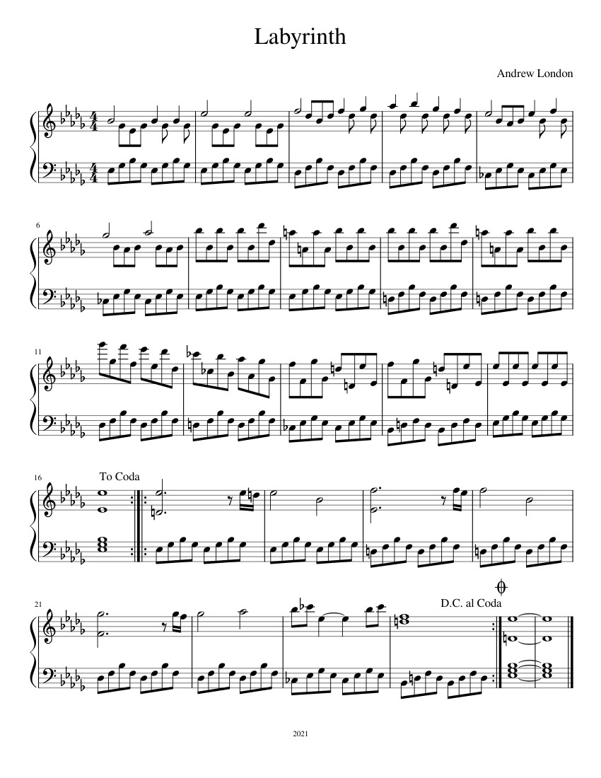 Labyrinth Sheet music for Piano (Solo) | Musescore.com