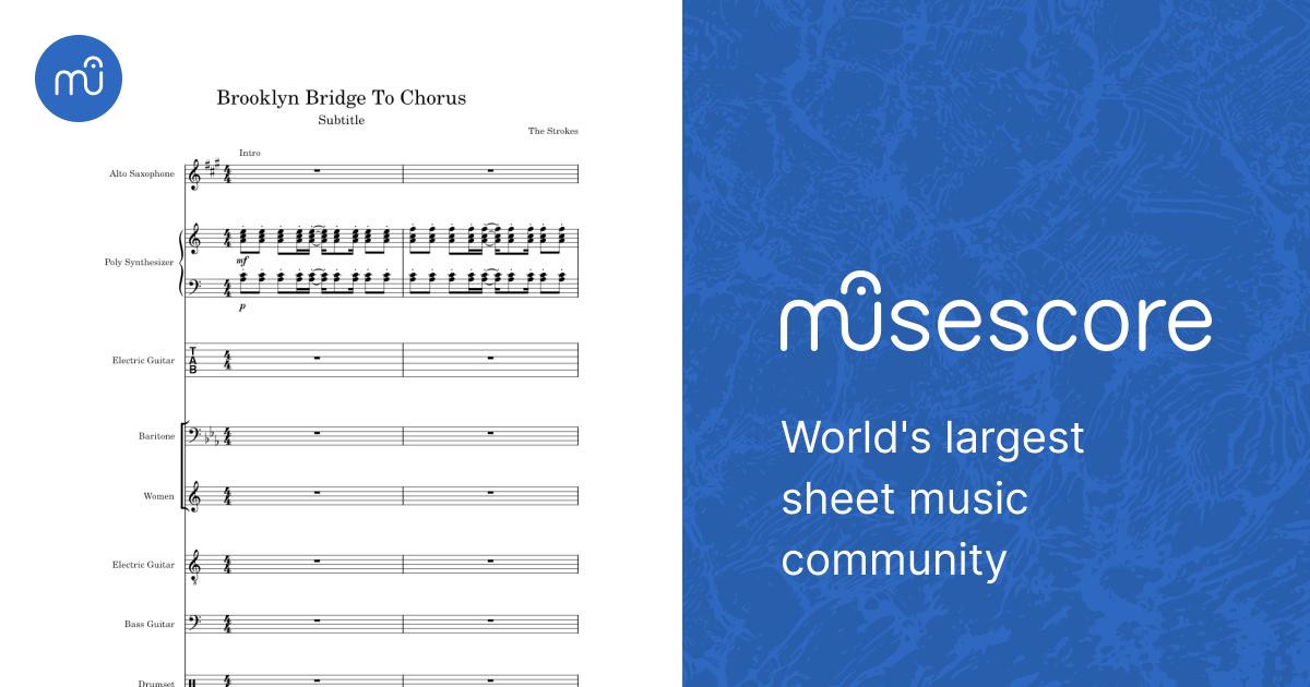 Brooklyn Bridge To Chorus Sheet Music and Tab for Saxophone alto, Guitar, Bass guitar, Drum ...