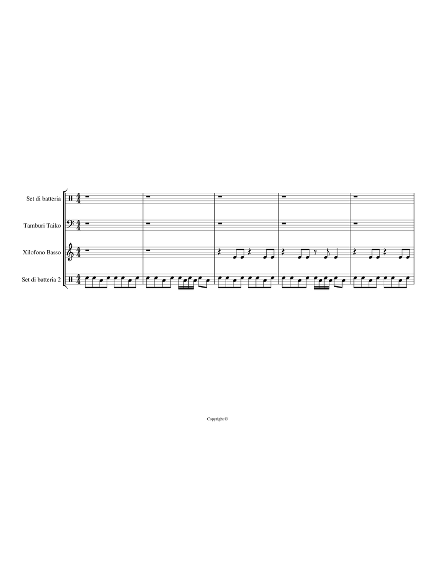 Body Percussion Sheet music for Drum group, Xylophone, Tamtam (Mixed ...