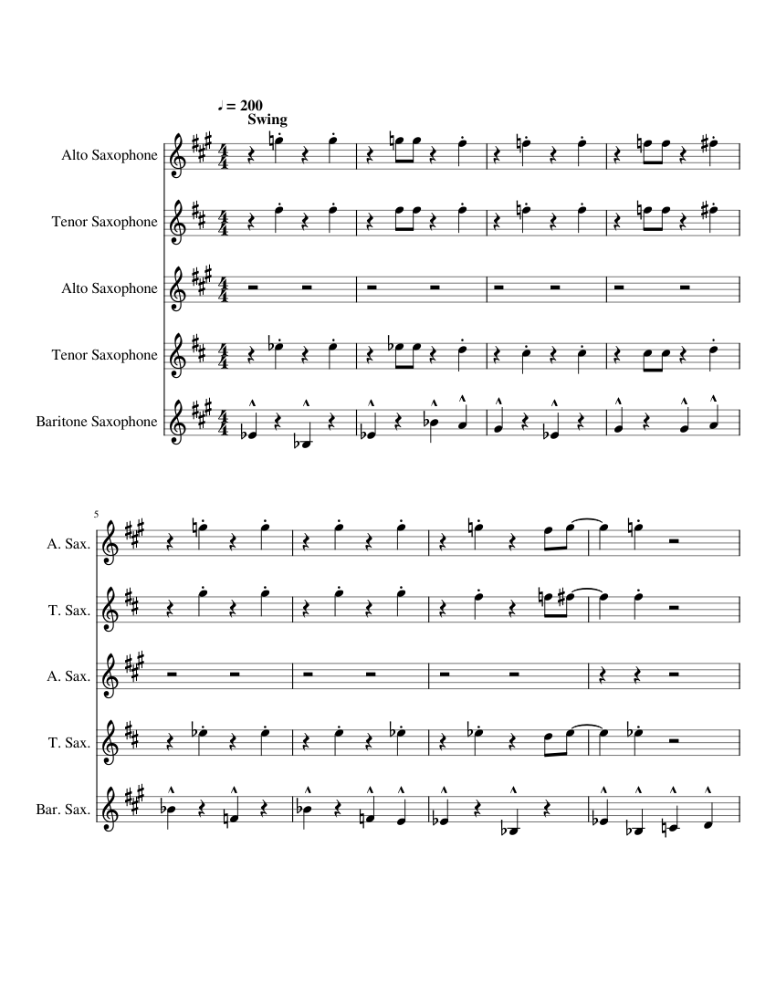 Mikl Marching Band Song Sheet music for Saxophone alto, Saxophone tenor ...