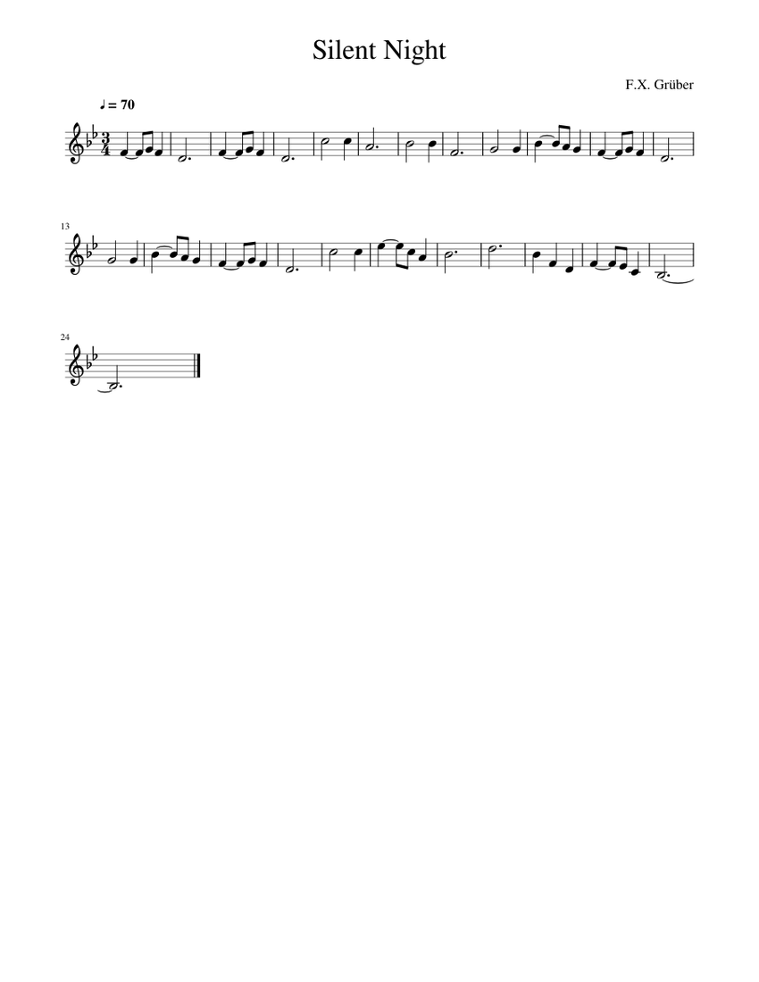 Silent Night Sheet music for French horn (Solo) | Musescore.com