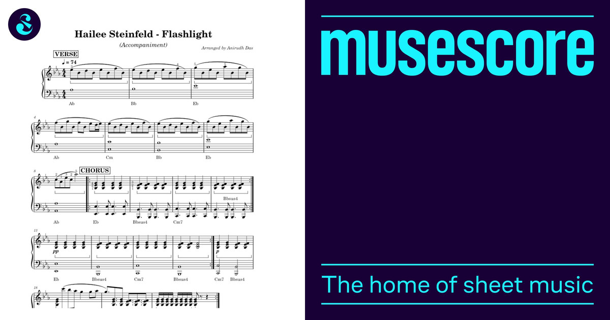 Flashlight – Hailee Steinfeld Sheet Music for Piano (Solo) easy ...