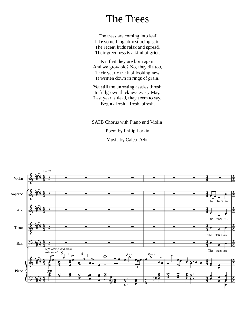 The Trees Sheet music for Piano, Soprano, Alto, Tenor & more ...