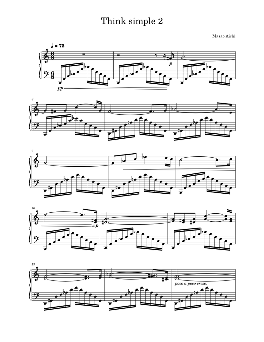 Think simple 2 Sheet music for Piano (Solo) | Musescore.com