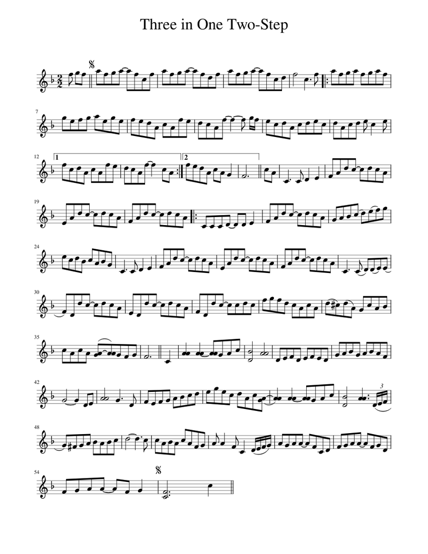 Three in One Two-Step Sheet Music for Piano (Solo) easy | MuseScore.com