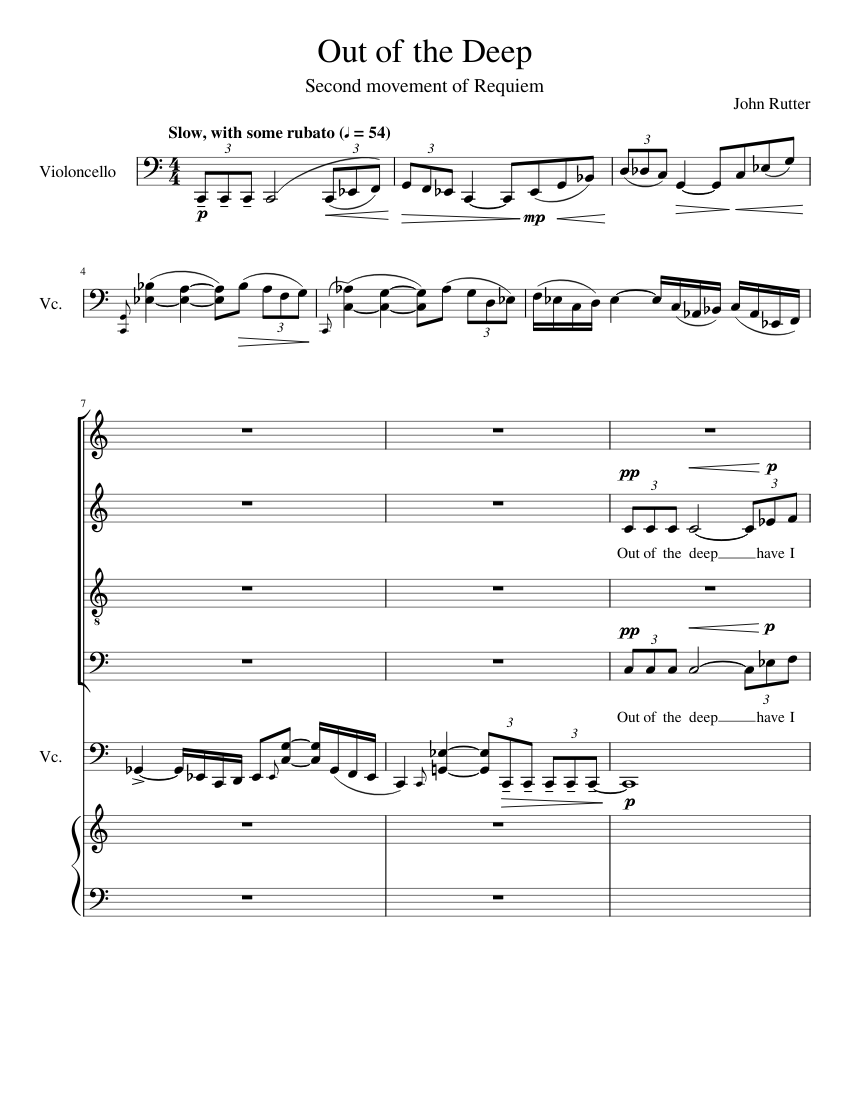Out of the Deep - John Rutter Requiem Sheet music for Piano, Soprano, Alto, Tenor & more ...