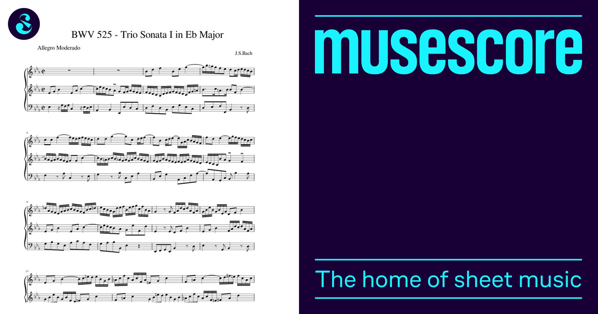 BWV 525 - Trio sonata No.1 in E-flat major Sheet music for Synthesizer ...