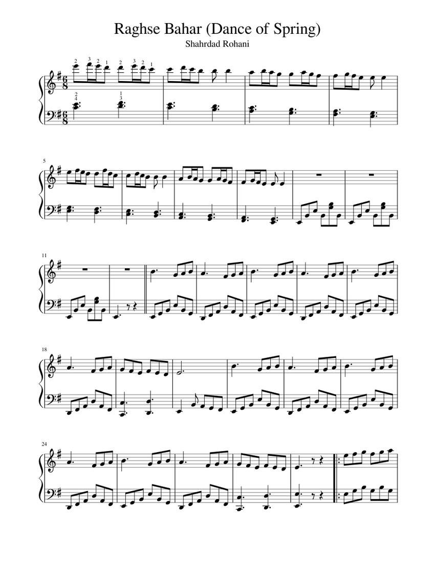 Dance of Spring - Shahrdad Rohani Sheet music for Piano (Solo ...