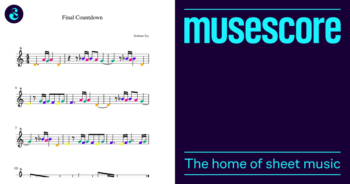 Final Countdown flauta Sheet music for Recorder (Solo) | Musescore.com
