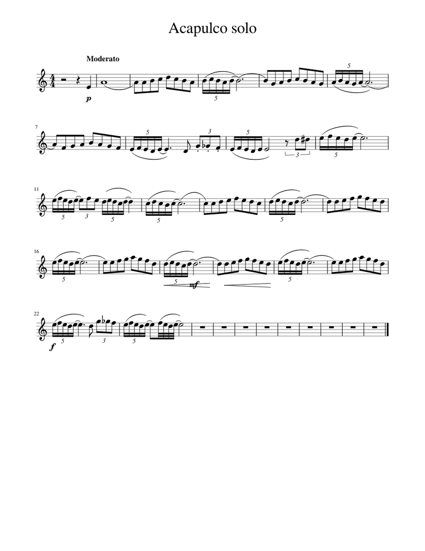 Acapulco solo Sheet Music for Trumpet in b-flat (Solo) | MuseScore.com