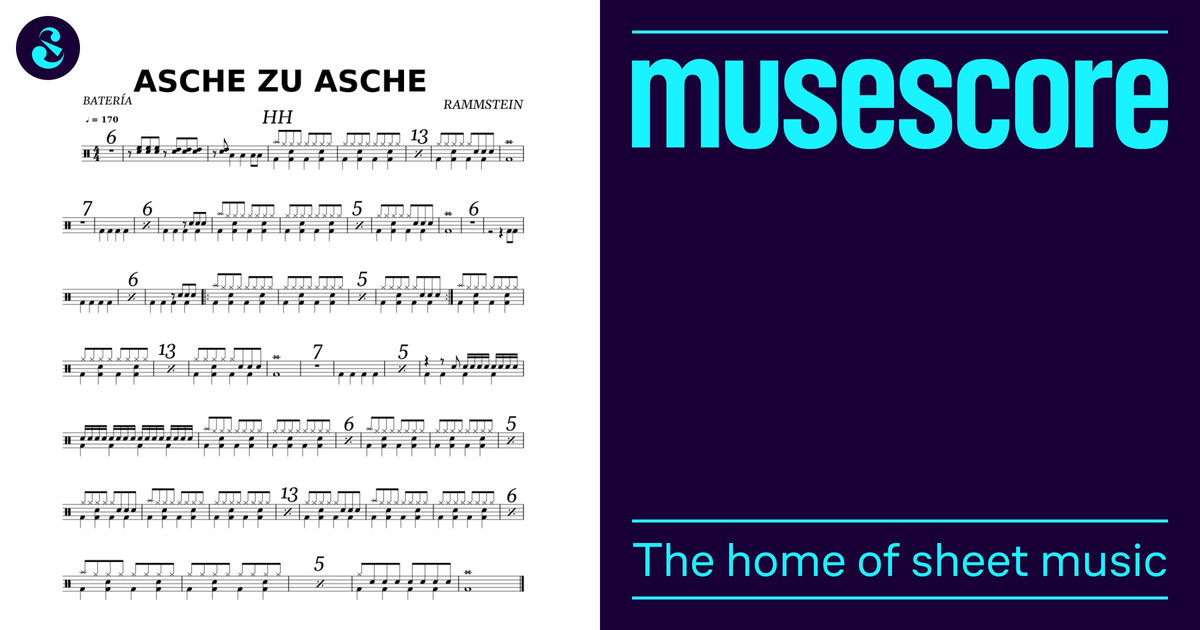 Asche zu asche – Rammstein Sheet Music for Drum group (Solo ...