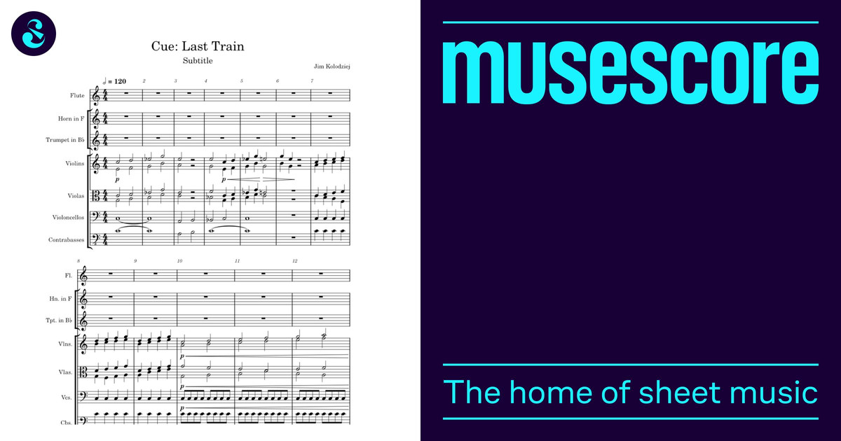 Cue Laat Train – jmybal Sheet music for Flute, French horn, Strings ...