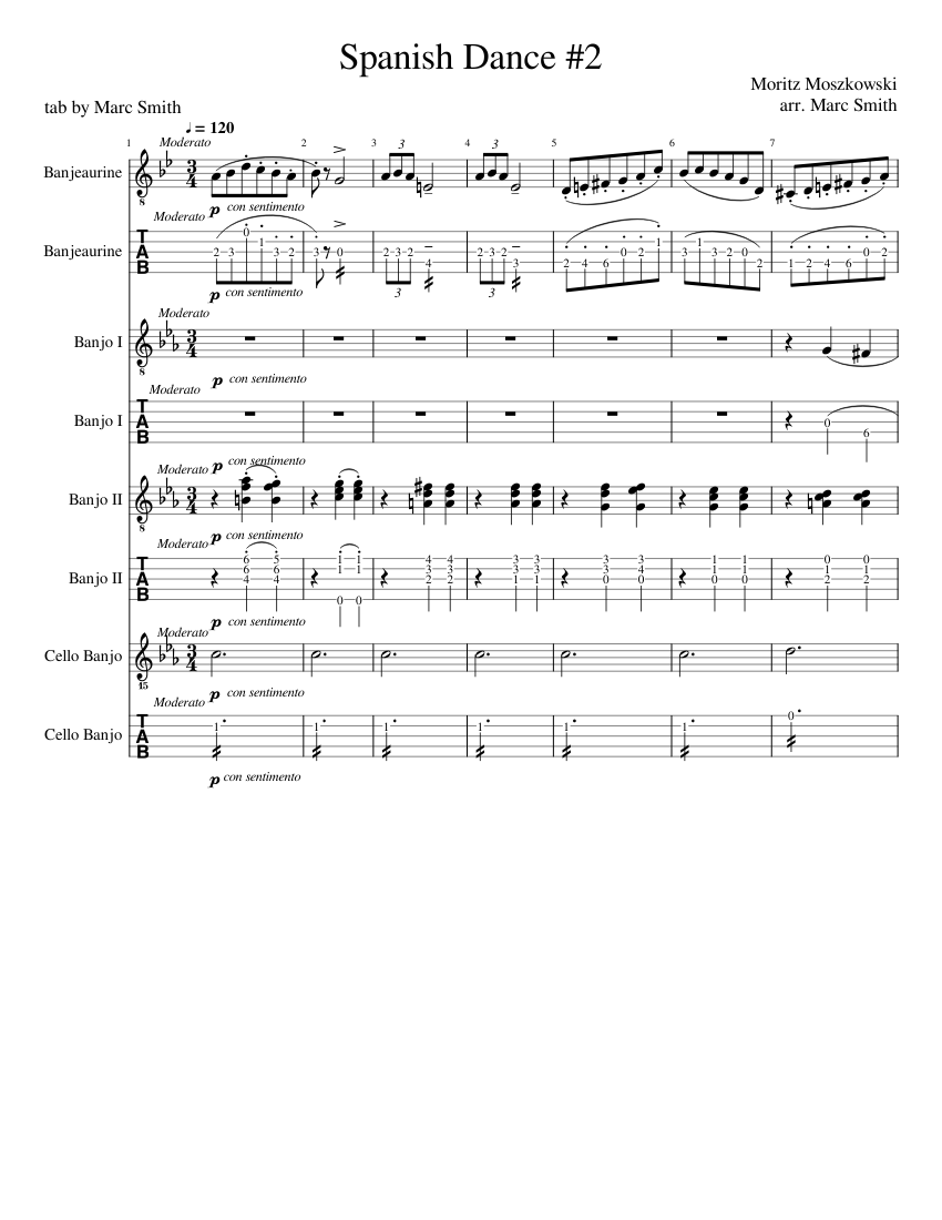 Spanish Dance #2 Sheet music for Banjo (Mixed Ensemble) | Musescore.com