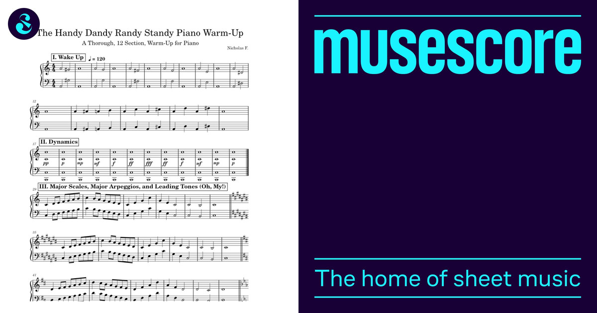 The Handy Dandy Randy Standy Piano Warm-Up – Nicholas F. Sheet Music ...