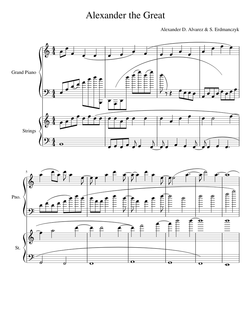 Alexander the Great Sheet music for Piano, Strings group (Mixed ...