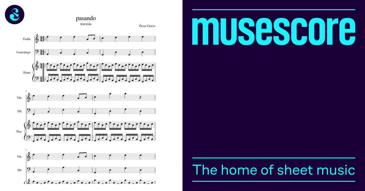 Pasando Sheet music for Piano, Vocals, Contrabass, Violin (Mixed ...