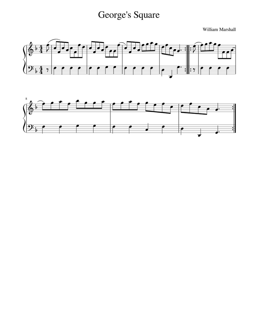 William Marshall - George's Square Sheet music for Piano (Piano Duo ...