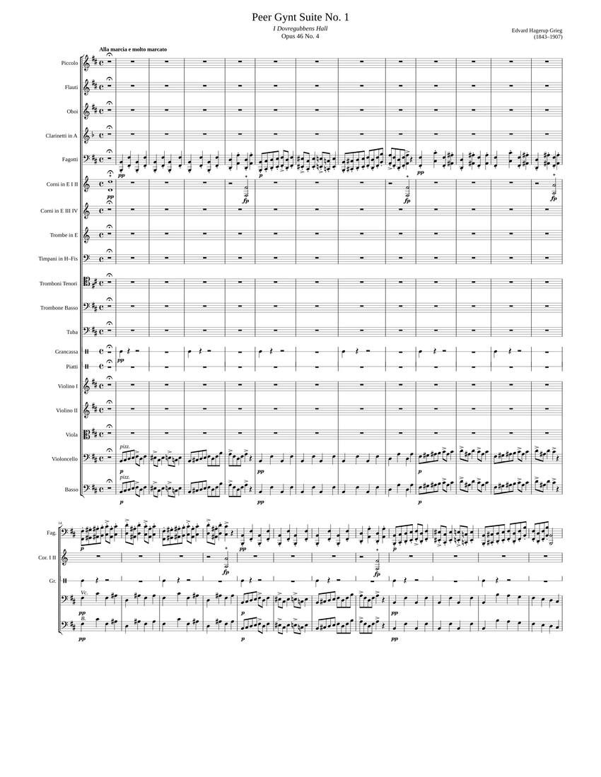 Peer Gynt Suite No. 1 In the Hall of the Mountain King Sheet music for ...